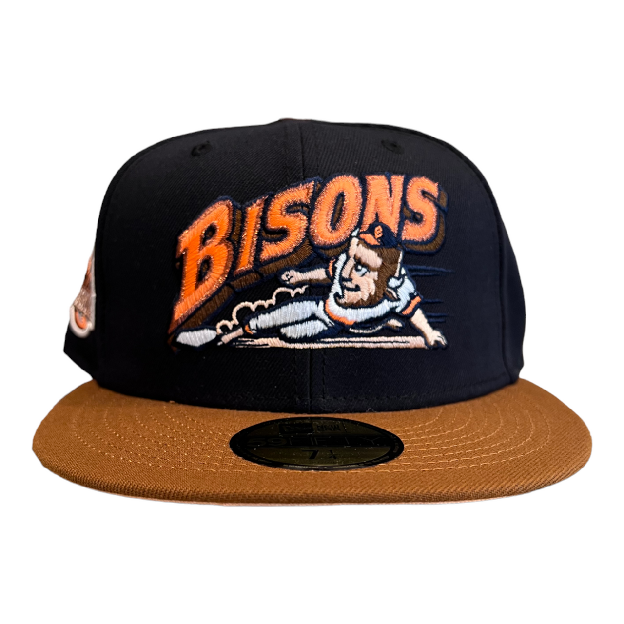 New Era Buffalo Bisons Sliding Buster 59FIFTY Fitted Hat Bisons Patch MiLB