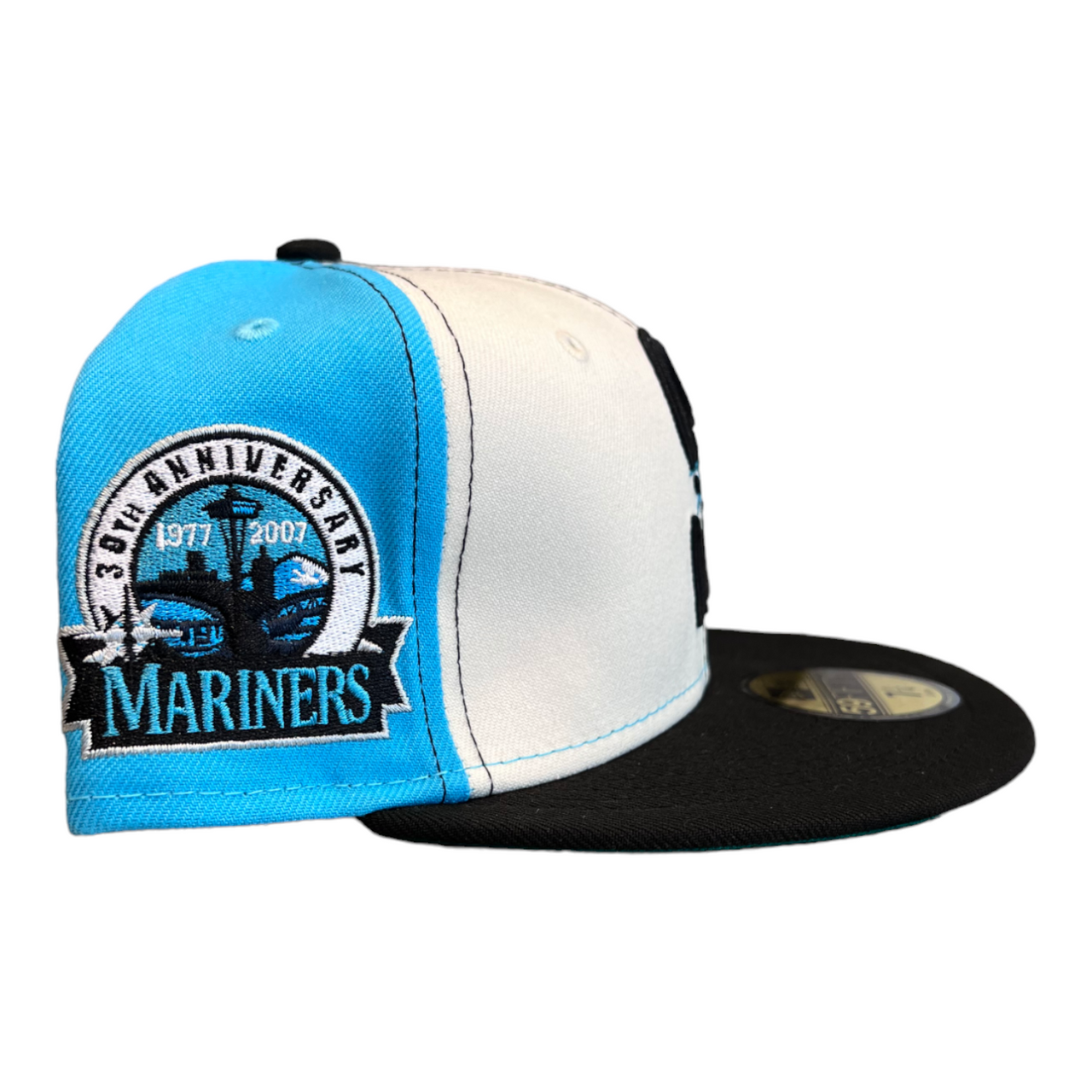 New Era Seattle Mariners 59FIFTY Fitted Hat 30th Anniversary Side Patch.