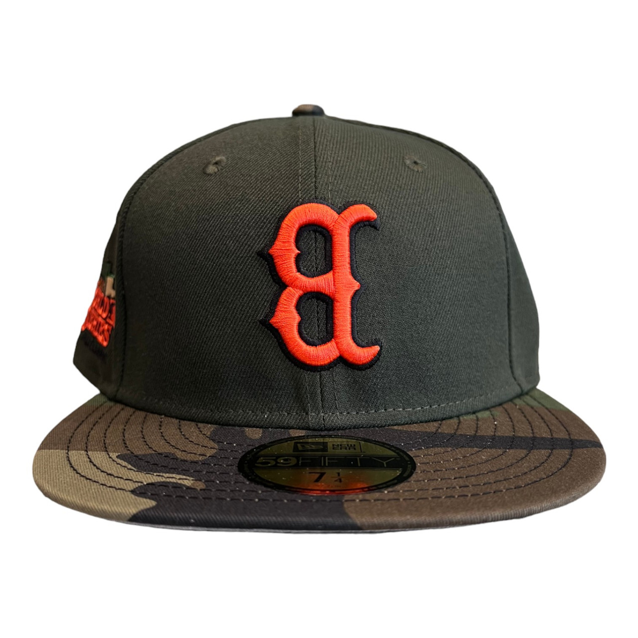 New Era Boston Red Sox Upside Logo 59FIFTY Fitted Hat World Series Patch