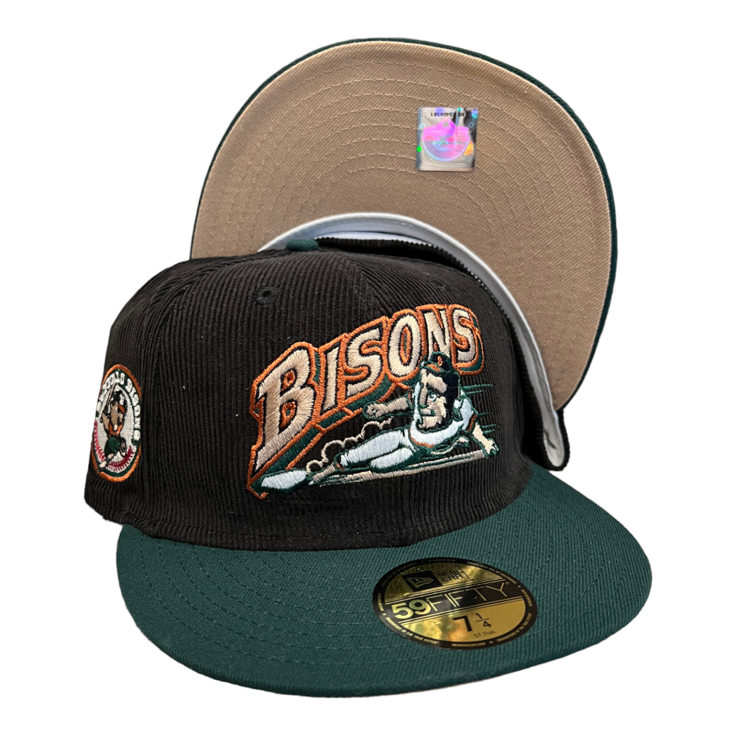 New Era Buffalo Bisons Sliding Buster Corduroy 59FIFTY Fitted Hat Cap MiLB