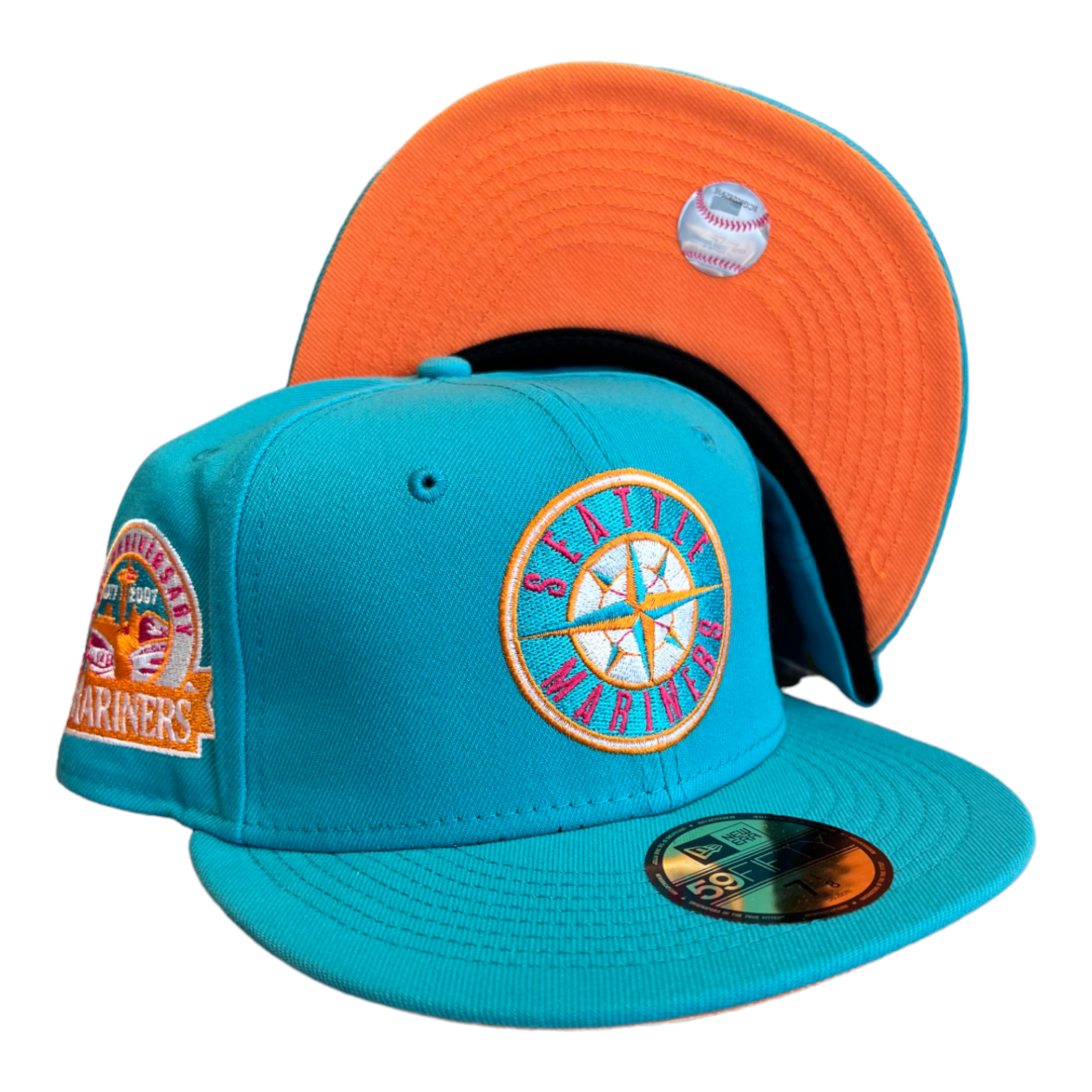 New Era Seattle Mariners 59FIFTY Fitted Hat Teal 30th Anniversary Patch