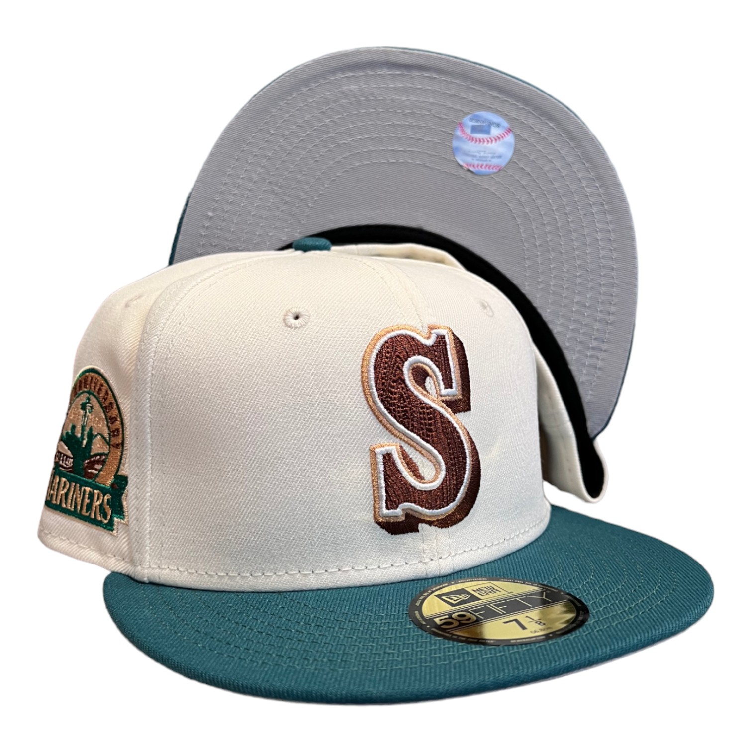New Era Seattle Mariners Woodgrain Pack 59FIFTY Hat Cap 30th Year Patch