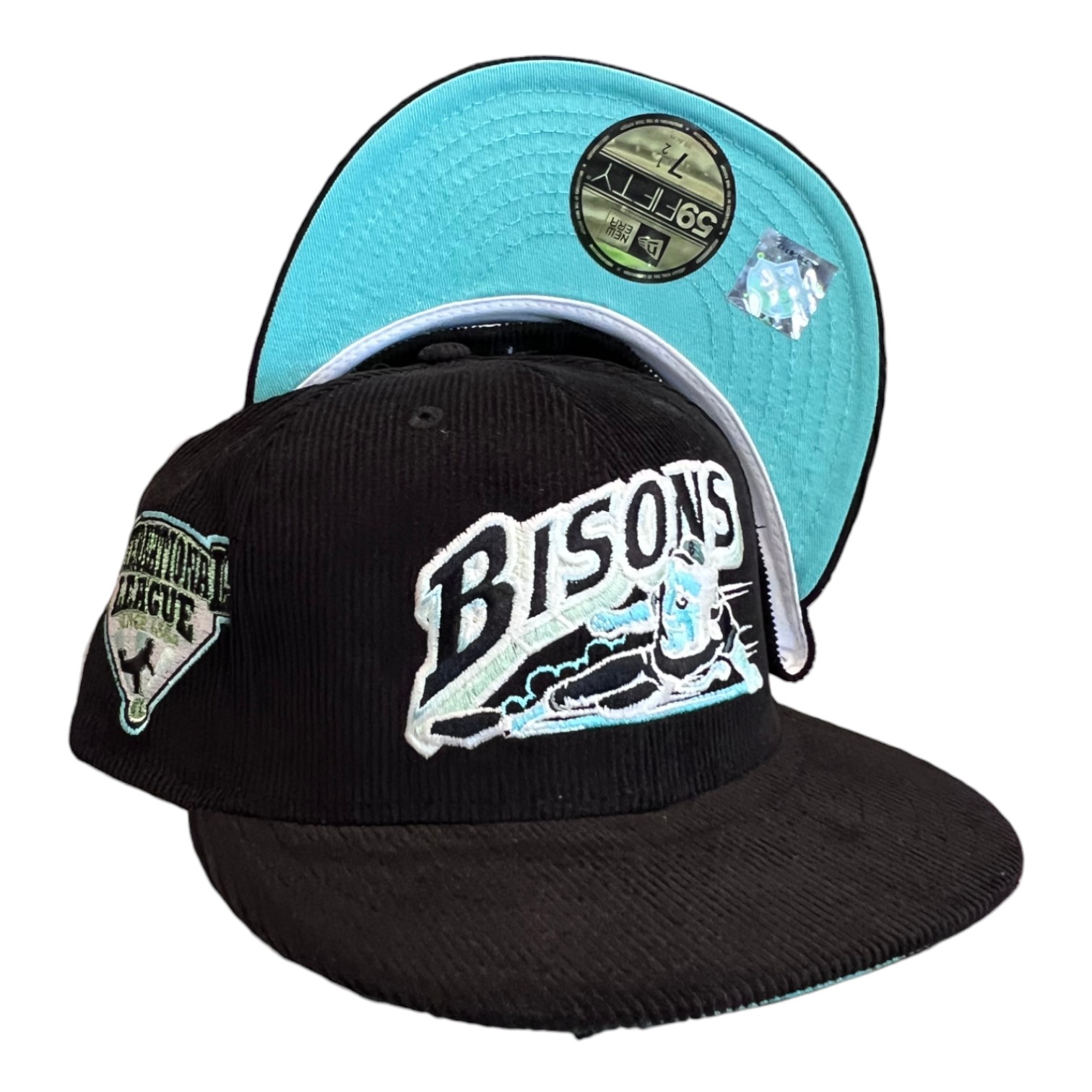 New Era Buffalo Bisons Sliding Buster 59FIFTY Fitted Hat Cap Corduroy MiLB