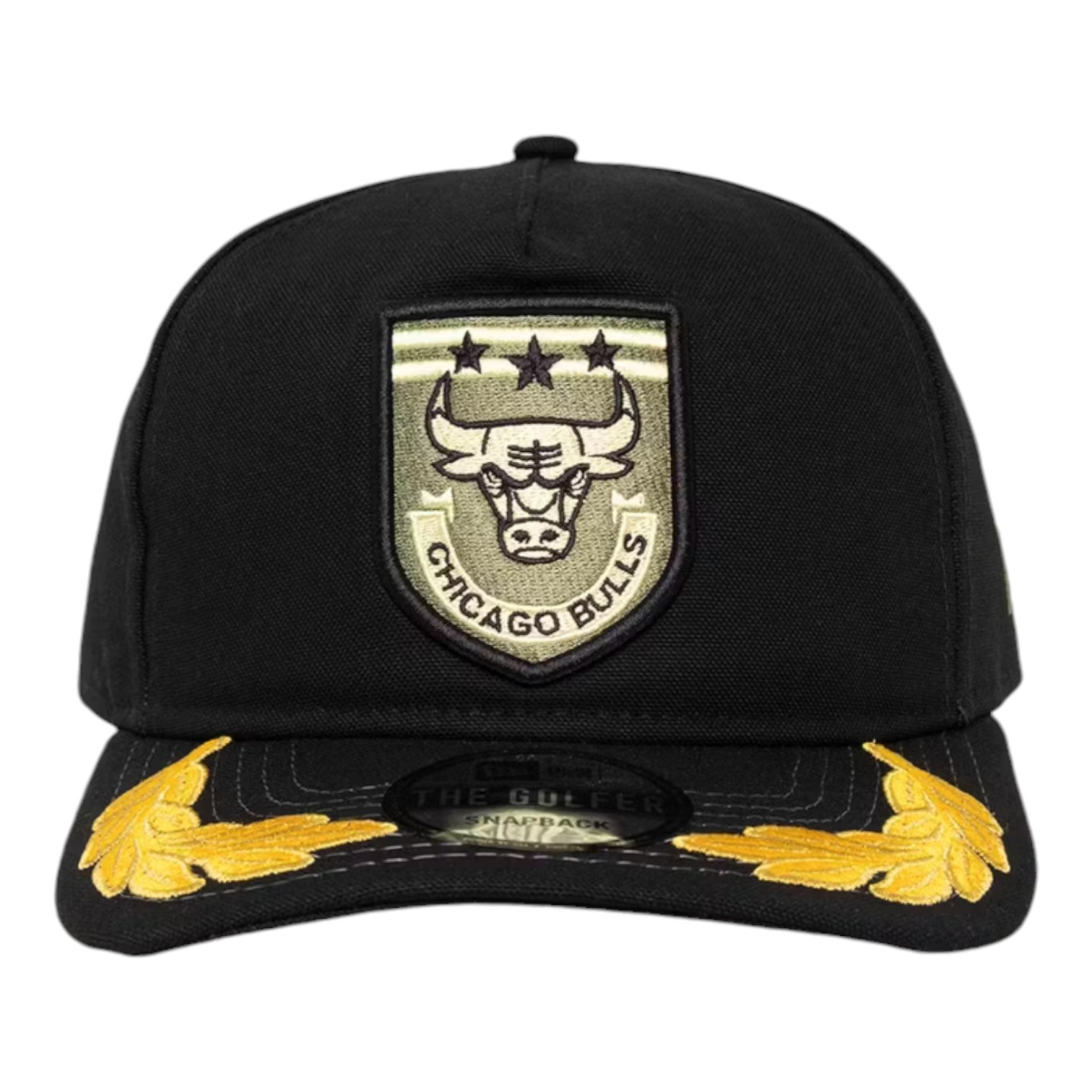 New Era Chicago Bulls Military Patch Pre Curved Adjustable Snapback Hat