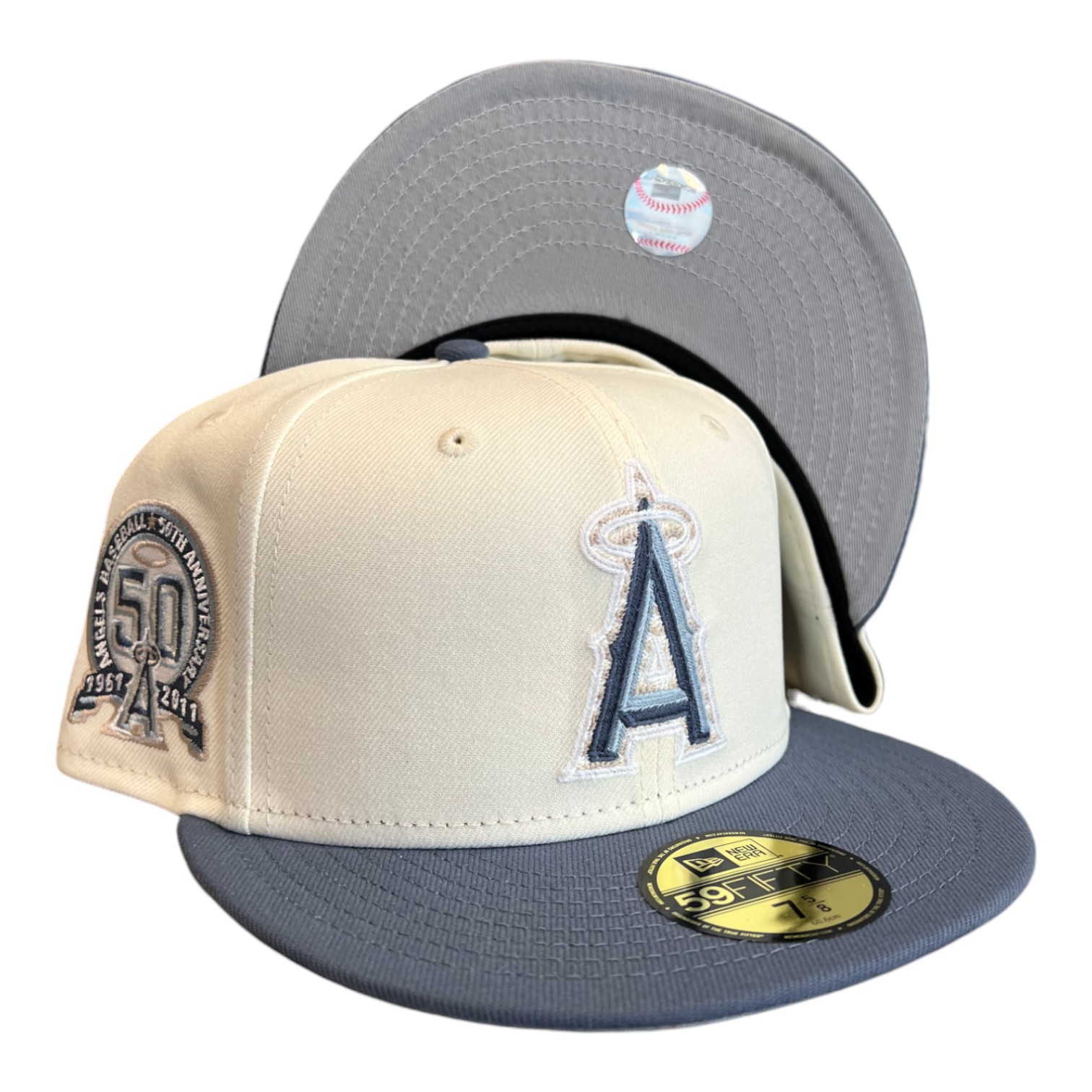 New Era Anaheim Angels 59FIFTY Fitted Hat Cap Wavy Chainstitch 50th Season