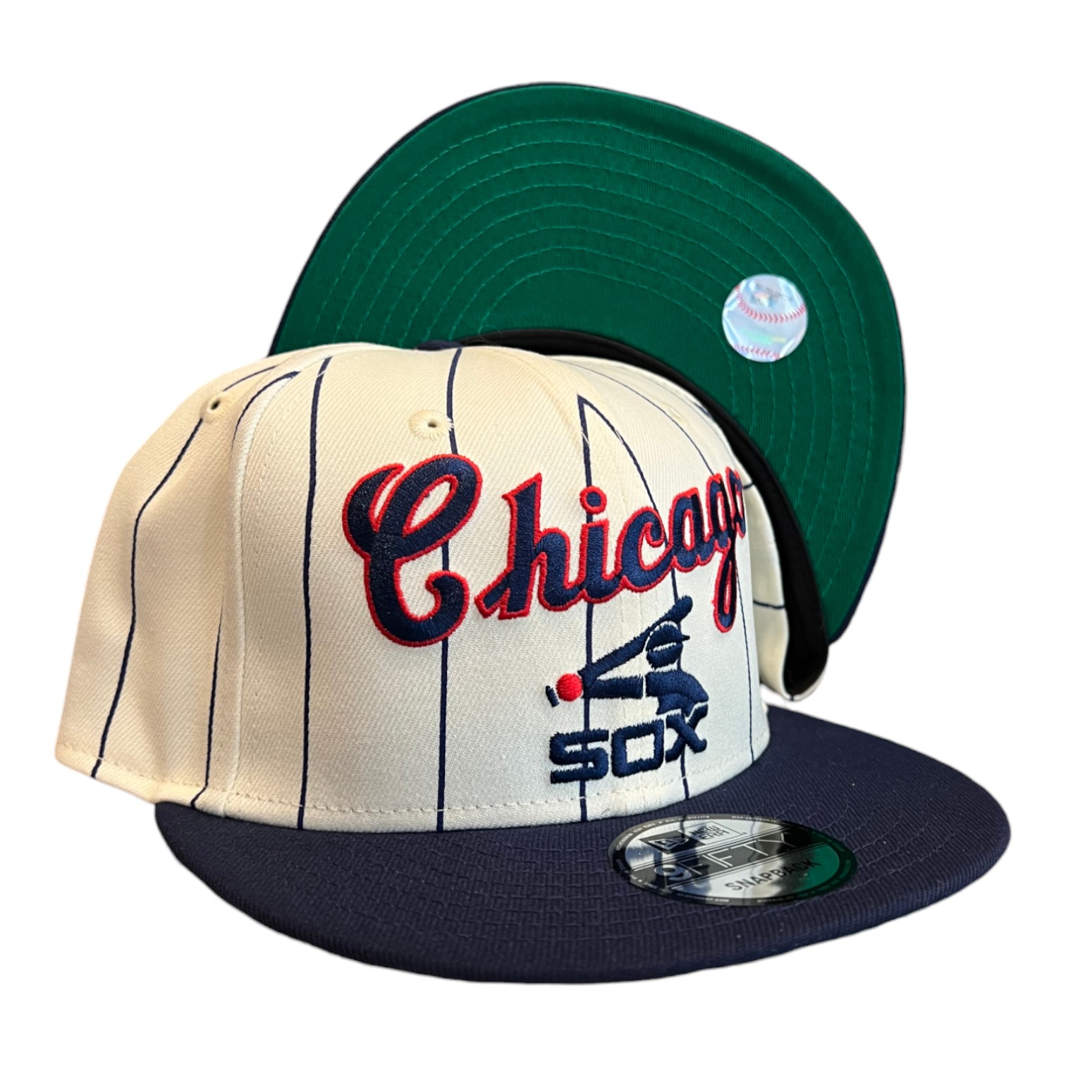 New Era Chicago White Sox Throwback Pinstripe 9FIFTY Snapback Hat Cap