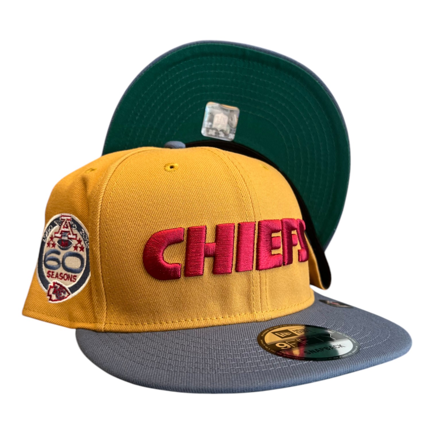New Era Kansas City Chiefs 9FIFTY Snapback Hat Panama Tan 60th Year ...