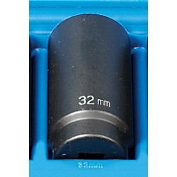 Grey Pneumatic 1/2" Drive 32mm 12 Point Deep Metric Impact Socket ...