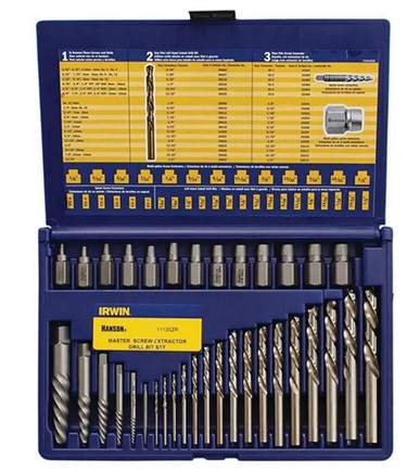 Hanson 35 Piece Screw Extractor and Drill Bit Set