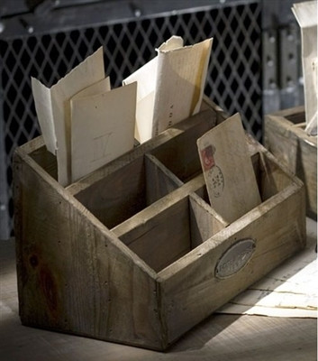 Rustic Wood Desktop Letter Holder - Timeless Barn