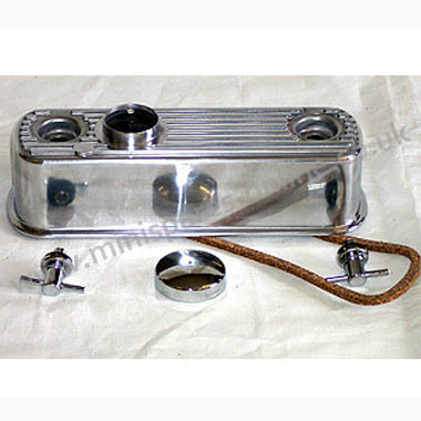 Full Rocker Cover Kit Alloy with t-Bars for Classic Mini Silver ...