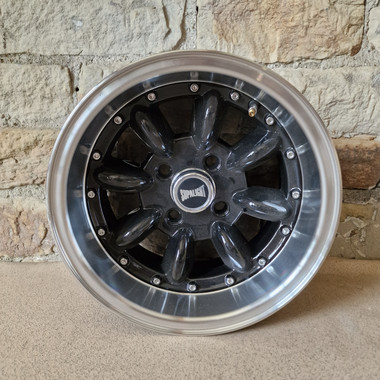 7x13 Black (polished rim) Extreme Alloy Wheel for Classic Mini - 1 only ...