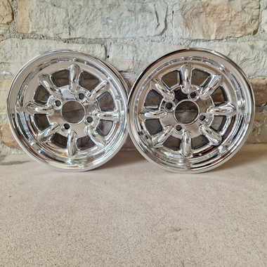 5x12 Chrome Superlight Alloy Wheels for Classic Mini - SET OF 2 - (12:3 ...