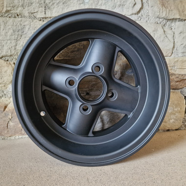 6x12 Matt Black Revolution Alloy Wheel for Classic Mini - 1 only - (12: ...