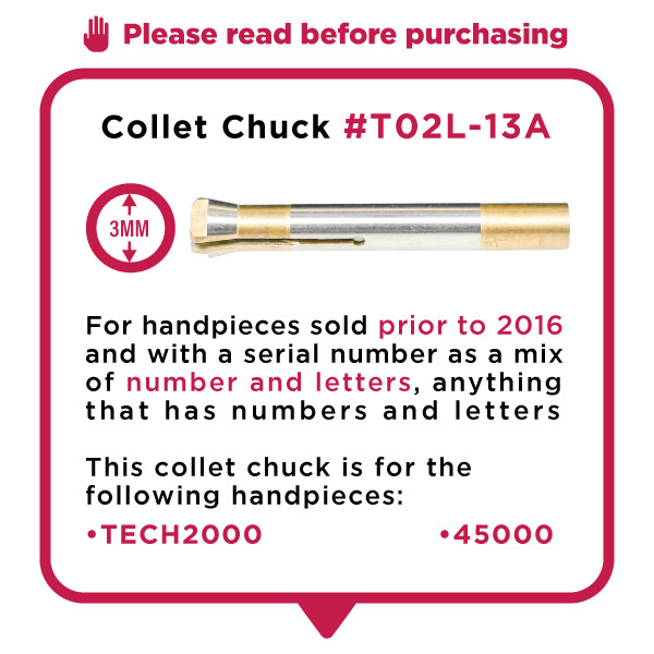 3mm Chuck for TECH2000/45000 Handpiece - Ram Products, Inc.
