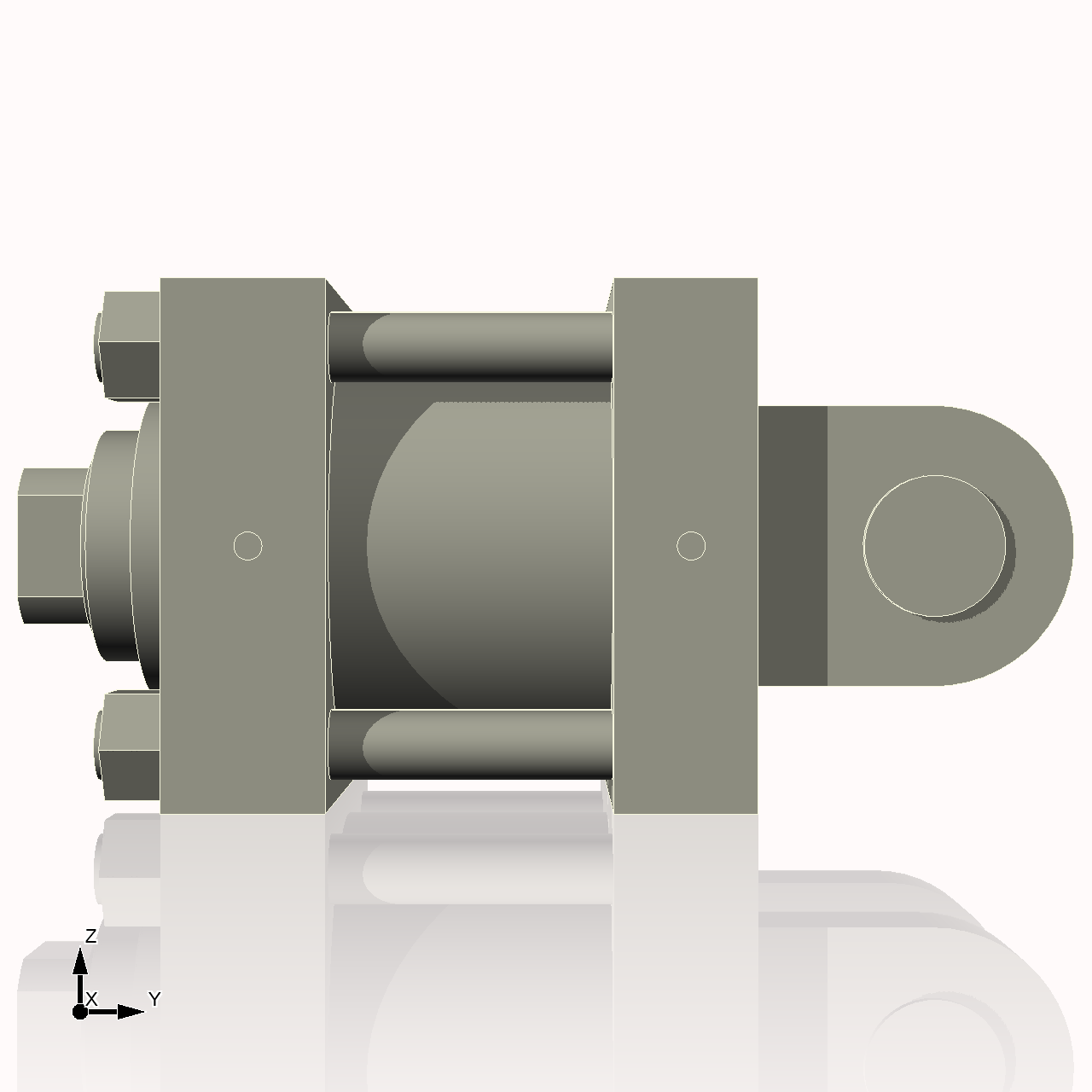 5" Bore 1" Stroke - Heavy Duty Hydraulic Cylinder: 2-1/2" Piston Rod ...