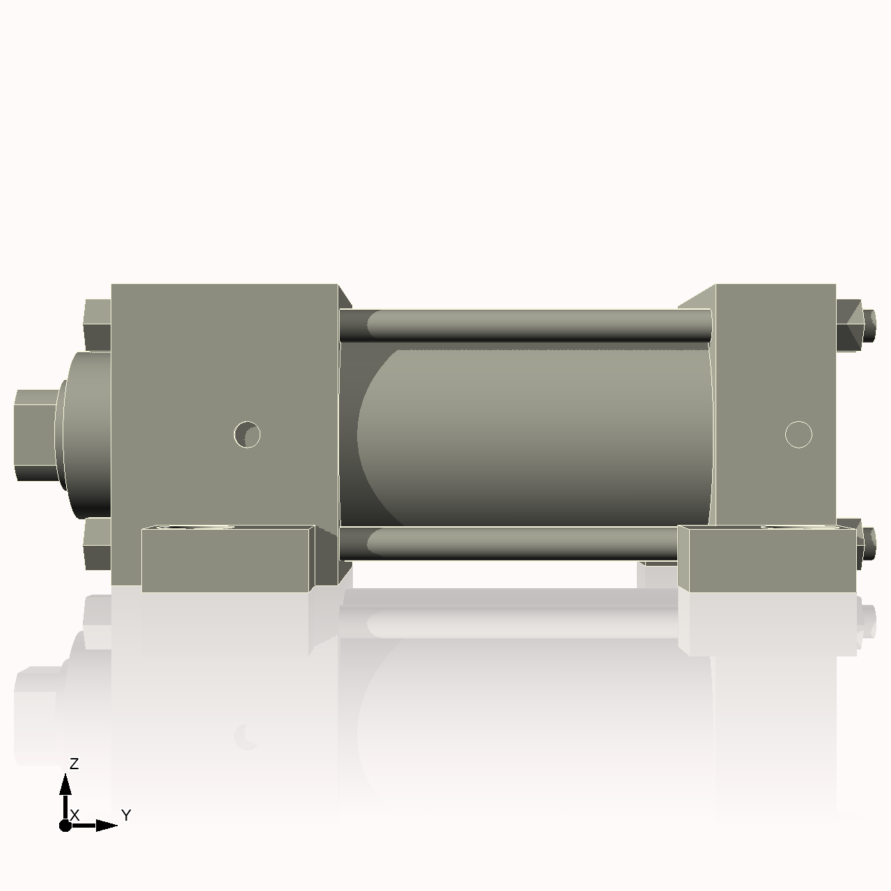 2" Bore 2" Stroke - Medium Duty Hydraulic Cylinder: 1" Piston Rod, MS2 ...