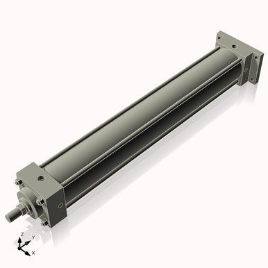 3.25" Bore 22" Stroke - Medium Duty Pneumatic Cylinder: 1" Piston Rod ...
