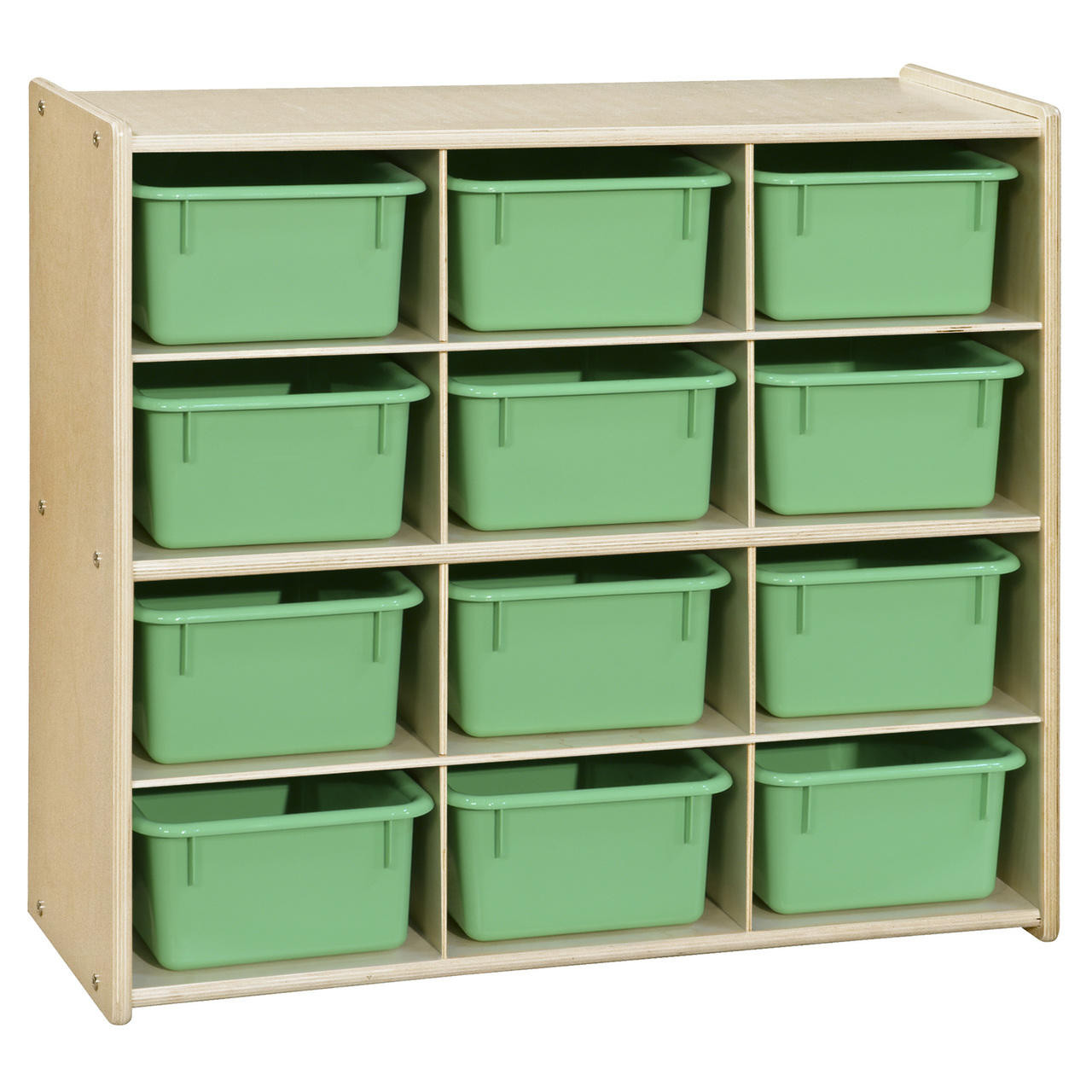 C16121 Birch 12-Cubby Storage Unit w/Clear Tubs-RTA - WoodDesigns