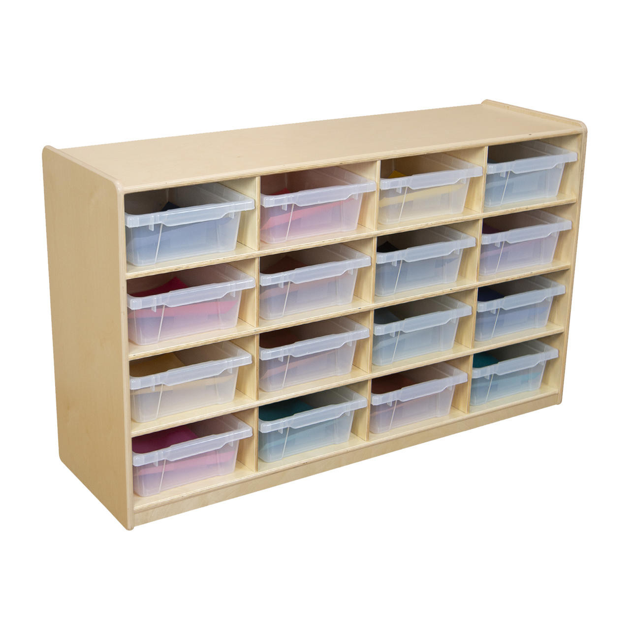 WD16601 Double Mobile Storage with (12) Translucent Trays - WoodDesigns