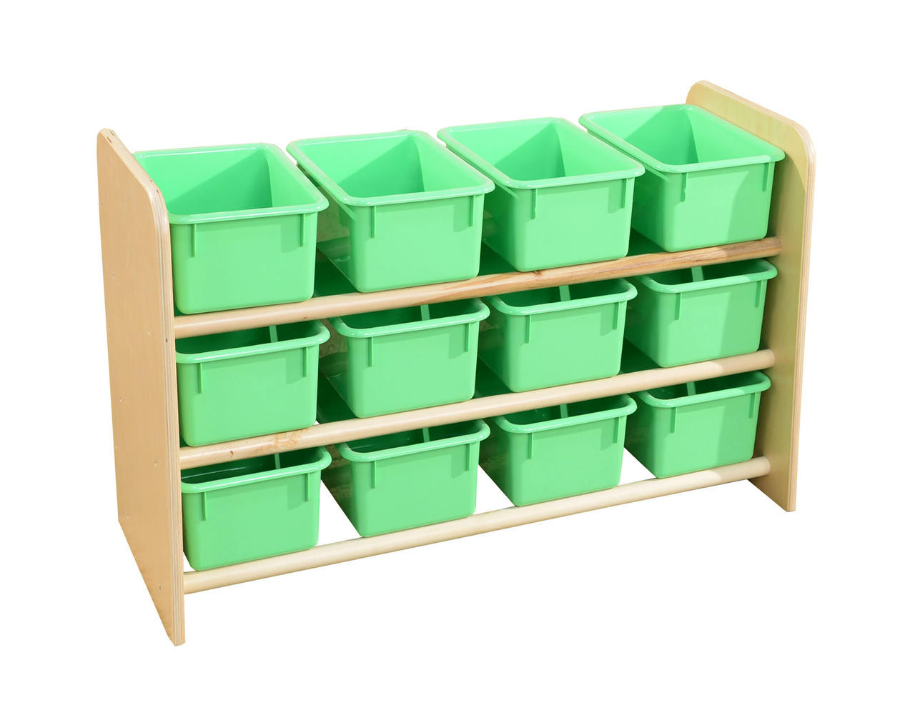 WD13809LG See-All Storage with (12) Lime Green Trays - WoodDesigns
