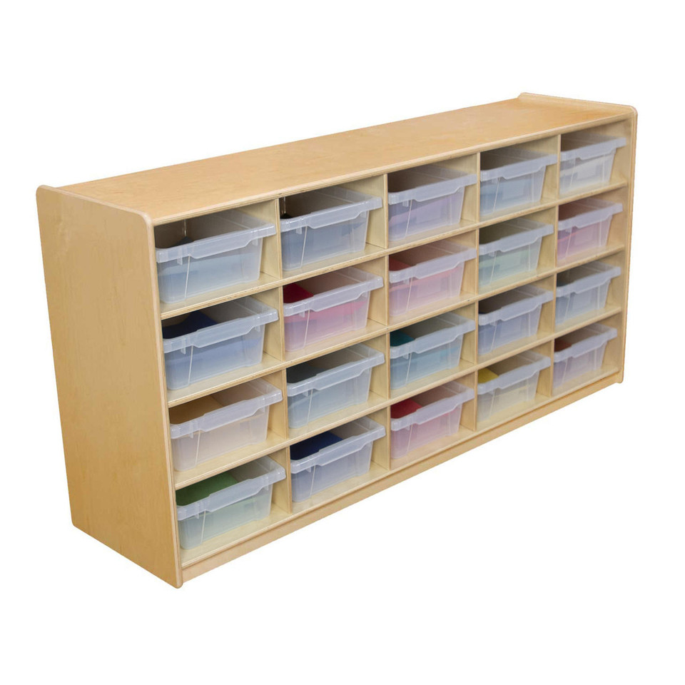 WD14501 20 Tray Storage with Translucent Trays - WoodDesigns