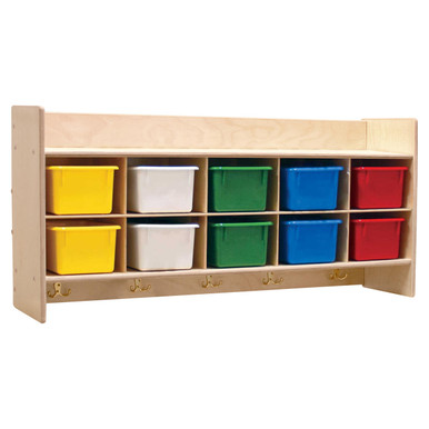 C51403 Wall Hanging Cubby Storage w/10 Assorted Trays - WoodDesigns