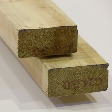 47X100mm (4X2″) Sawn Treated, C24 Graded & Regularised Timber