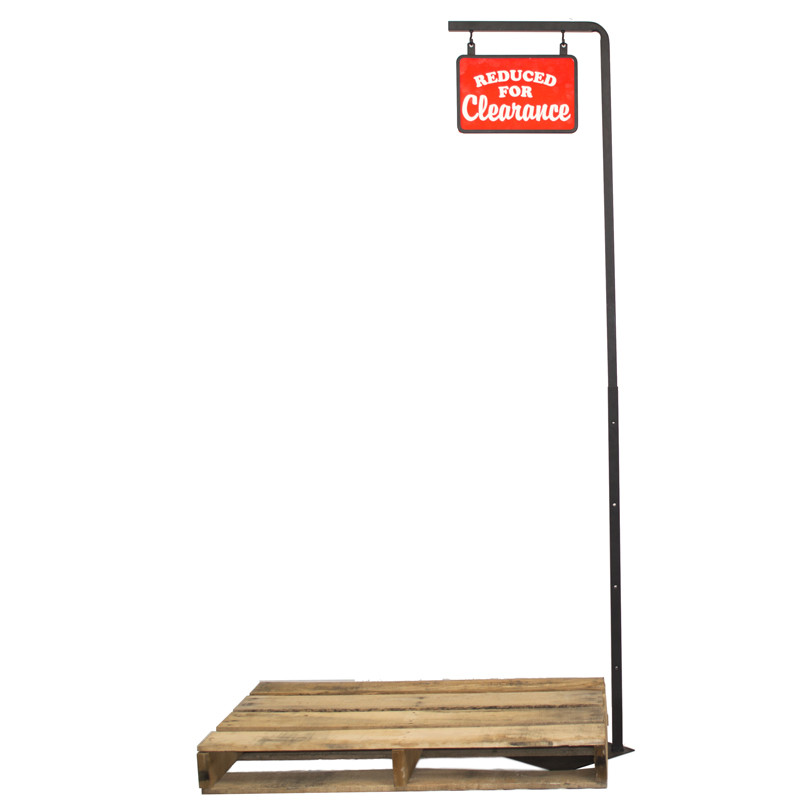 Pallet Sign Holder - Black - Adjustable Post 44"-72"