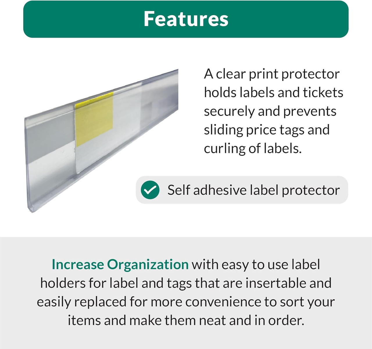 Adhesive Back Price Tag Strip UPCh Holder With Clear Protective Lens ...