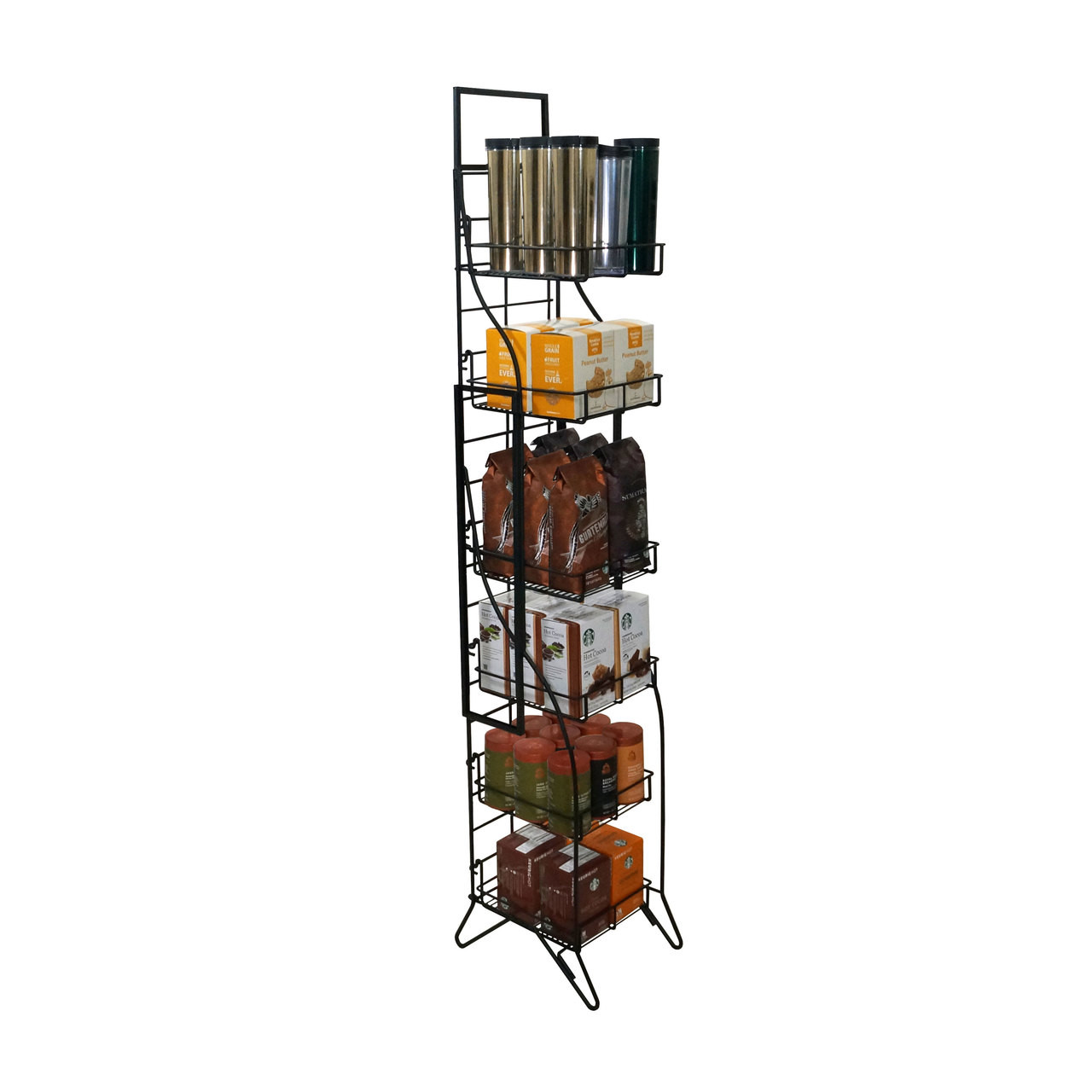 Ornate Fold-up Display Rack | (6) Shelf | Black - The Global Display ...