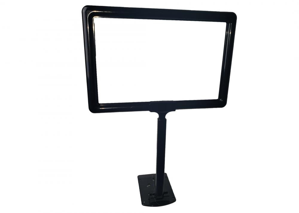 Telescopic Sign Frame | Wedge Base | 11"W x 7"H | Black - The Global ...
