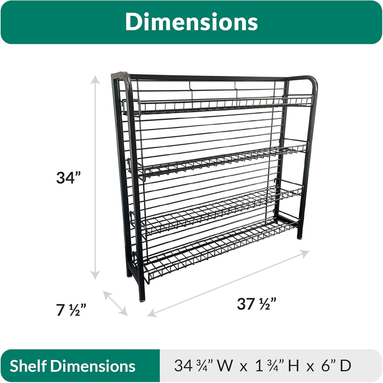 4-Shelf Candy/Snack Under Counter Display Rack | 34"W | Black - The ...