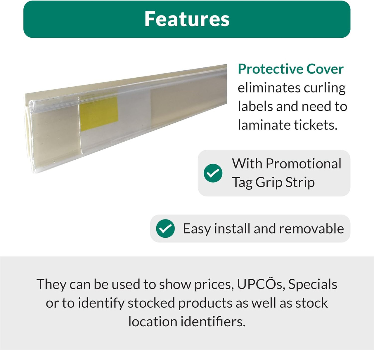 Price Tag Molding Shelf Strip | Clear Protective Lens | Promo Grip ...