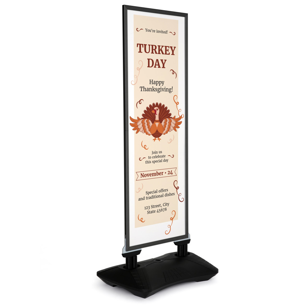 Wind Pro Slim Sign Display | Double-Sided | 22"W × 60"H