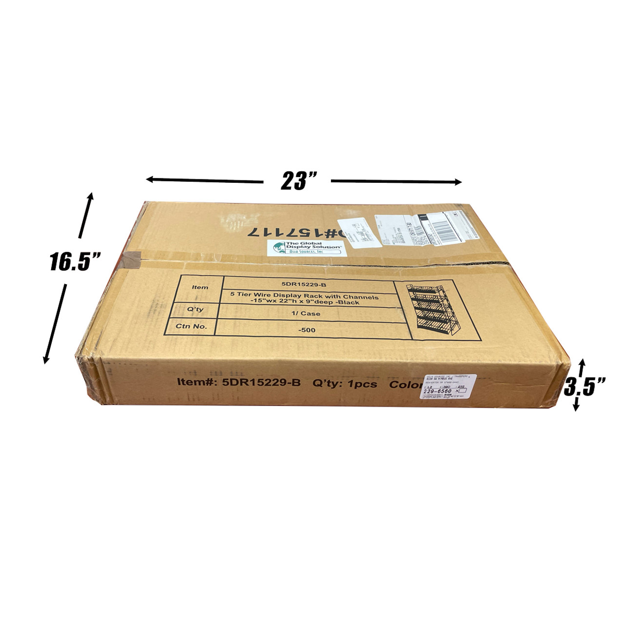 5-Tier Snack/Candy Rack Counter Display | 15"w x 22"h x 9"D | Black