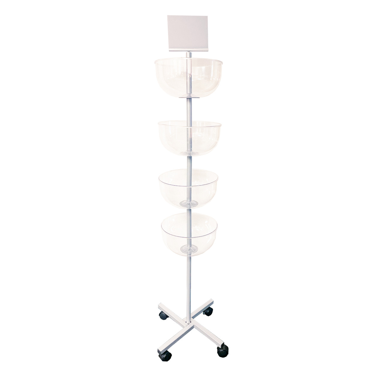 Bowl Tower Display | 4-Bowls | Flat/Casters