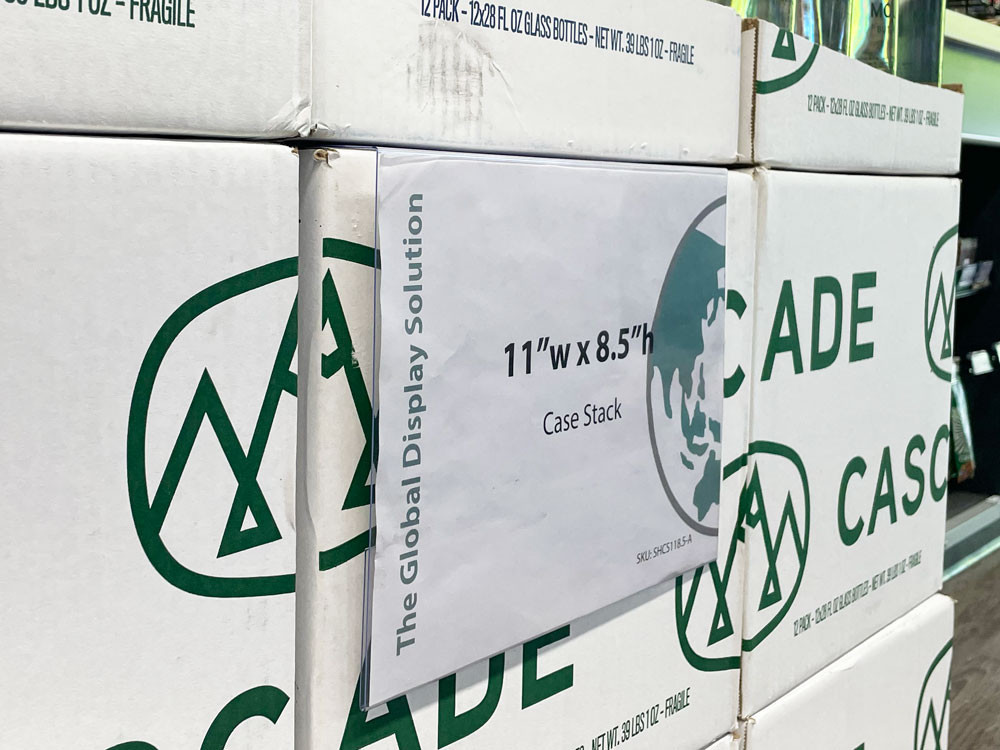 Case Stack Sign Holder | 90 Degree | (1UP) 11"W x 8.5"H - The Global ...