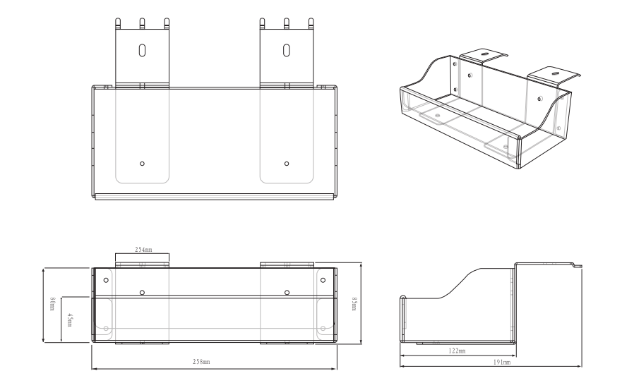 Clear Merchandising Shelf Extender | 10"W x 3"H x 4"D | Heavy Duty ...