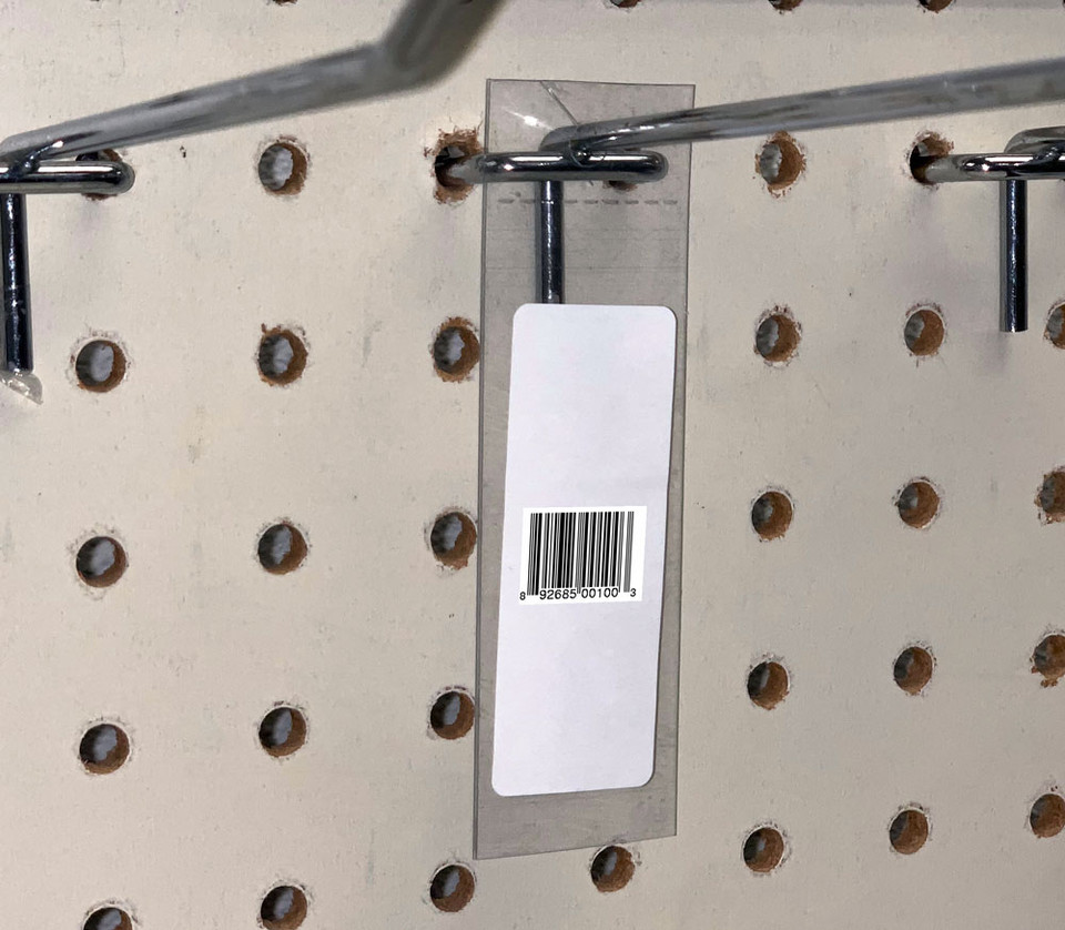 Peg Back Tag Label Holder | 3.25"H x 1.25"W - The Global Display Solution™