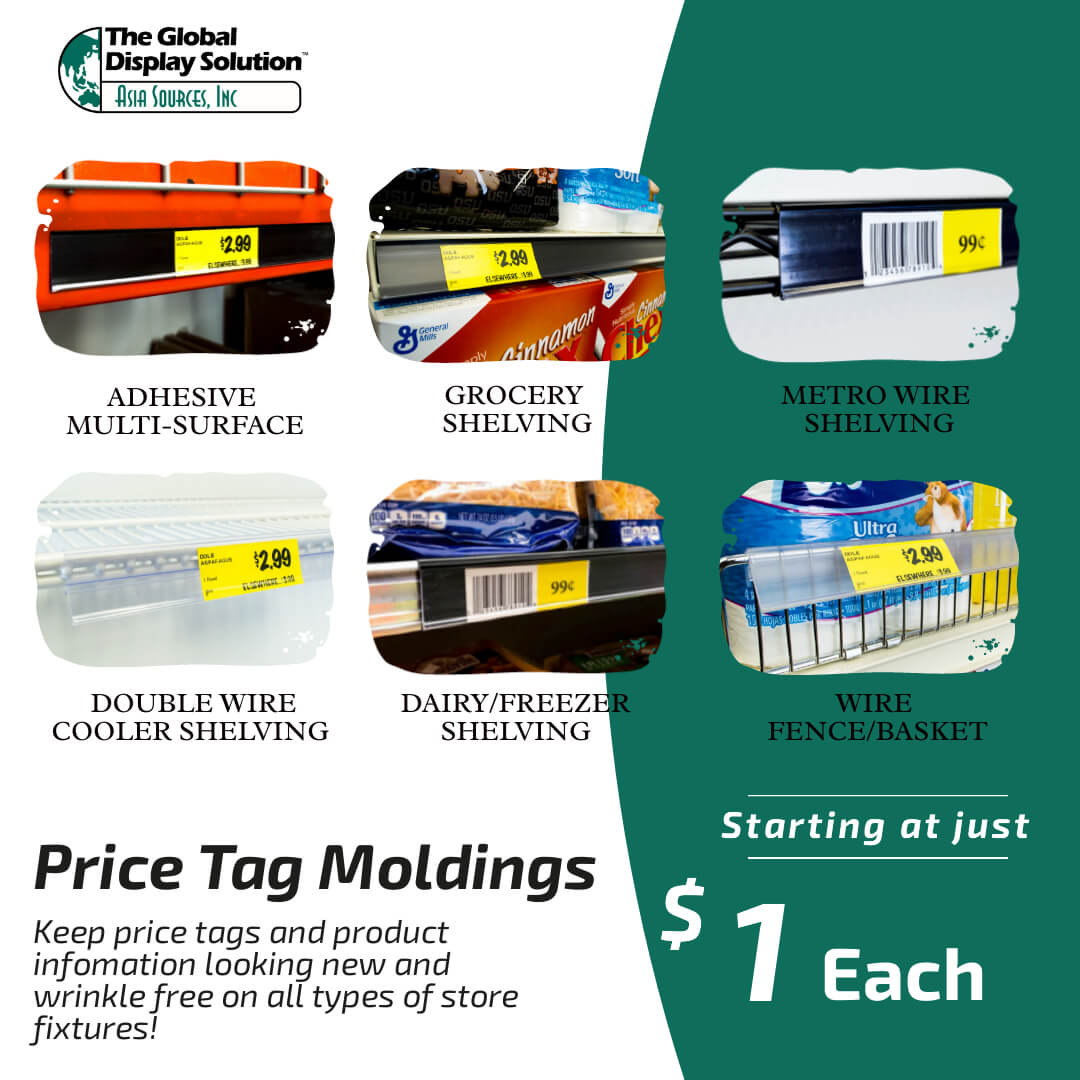 Cost Effective Price Tag Moldings - The Global Display Solution™