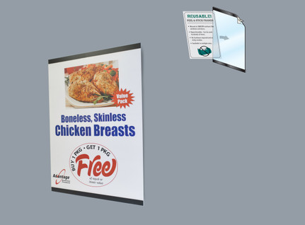 Reusable Gecko Sign Frame | 36"W x 48"H | 1" Black Border | Portrait ...