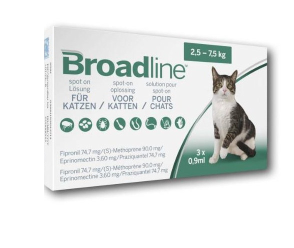 Broadline für große Katzen 5.5-16.5 lbs (2.5-7.5 kg) - 3 Dosen | Sierra ...