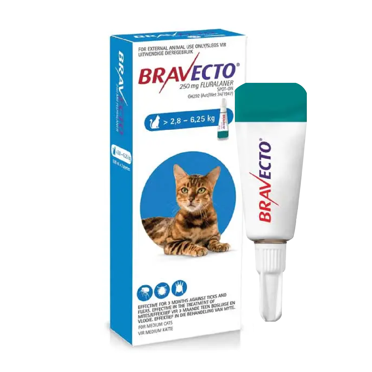 Bravecto Topical Solution for Cats 6.2-13.8 lbs (2.8-6.25 kg) - Blue 1 ...