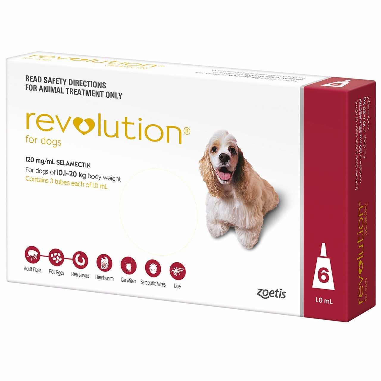 Revolution for Dogs 20.1-40 lbs (10.1-20 kg) - Red 6 Doses - Sierra Pet Meds