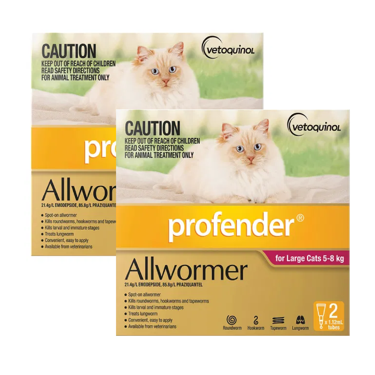 Profender Allwormer for Cats 11.1-17.5 lbs (5-8 kg) - Red 4 Doses ...