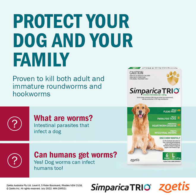 Simparica TRIO Chews for Dogs 11-22 lbs (5.1-10 kg) - Orange 3 Chews ...