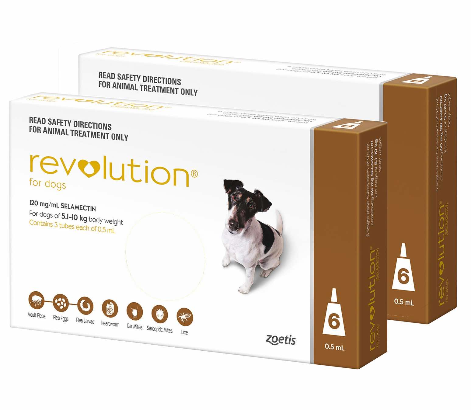 Revolution for Dogs 10.1-20 lbs (5.1-10 kg) - Brown 12 Doses | Sierra Pet Meds