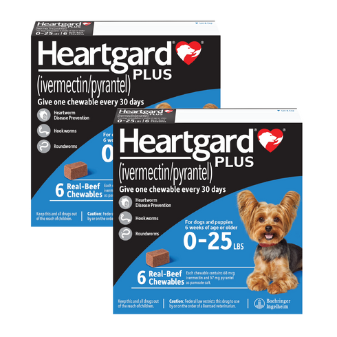 Heartgard Plus Chewables for Dogs up to 25 lbs (up to 11 kg) - Blue 12 ...