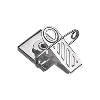 5735-2050 Adhesive 1-Hole Ribbed Badge Clips w/ Safety Pin - 1'' (100 ...
